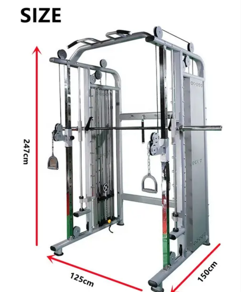 Multi-functional Smith Machine + Cable Crossover with Steel Iron Weigh ...