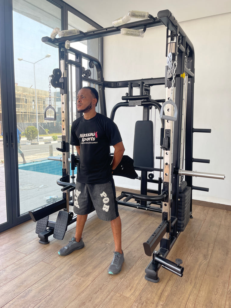 Multi-functional Smith Machine + Cable Crossover + Leg Press with Weig ...