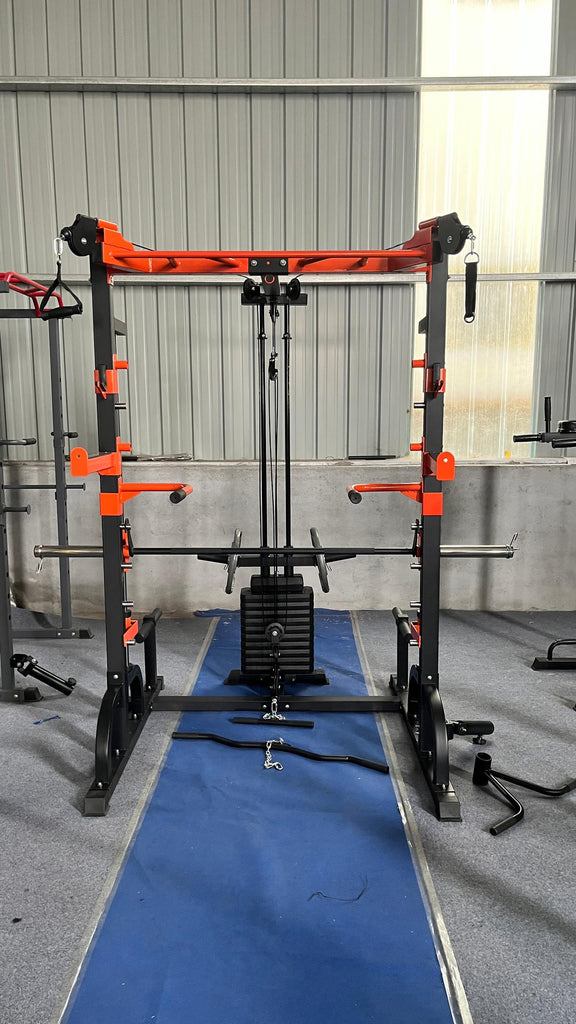 Multi-functional Half Rack Smith Machine + Cable Crossover with Weight ...