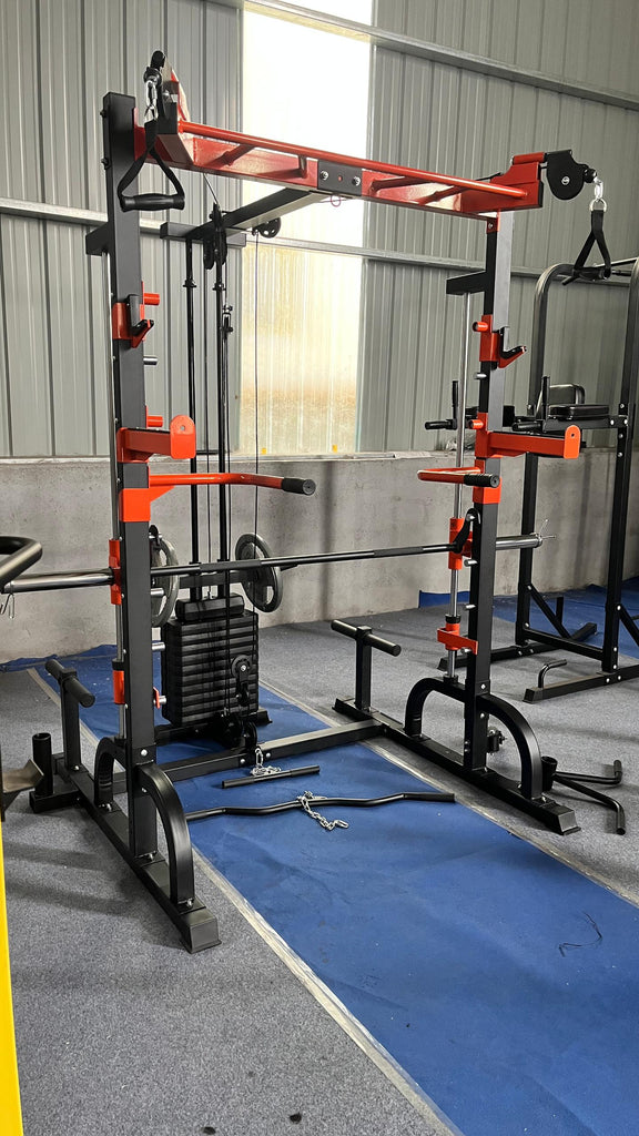 Multi-functional Half Rack Smith Machine + Cable Crossover with Weight ...